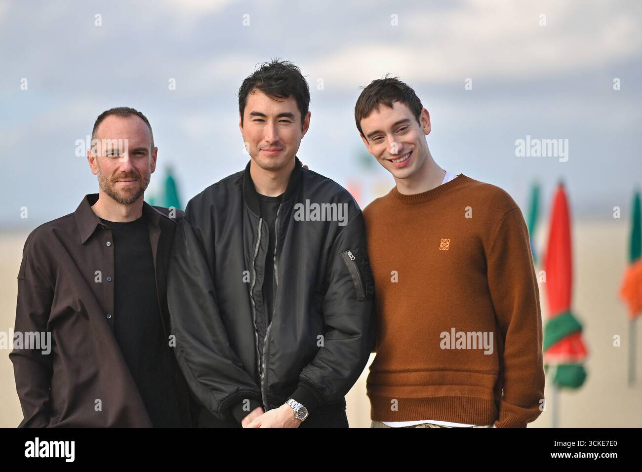Theodore Pellerin, Alex Russel, Charlie McDowell posing at the Lurker ...