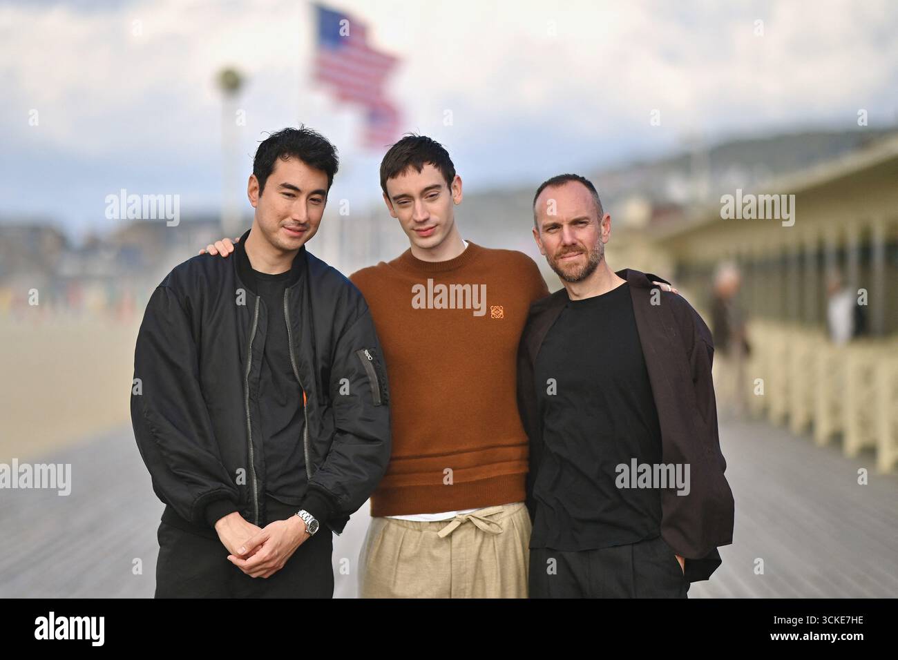 Theodore Pellerin, Alex Russel, Charlie McDowell posing at the Lurker ...