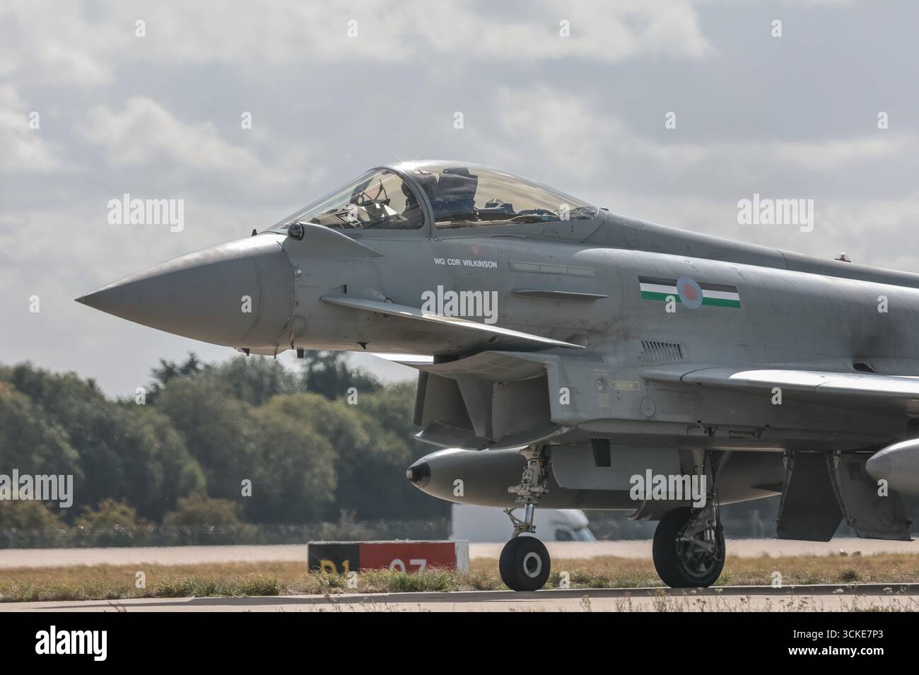 Eurofighter Typhoon’s FGR4 takes off at RAF Coningsby at RAF Coningsby, United Kingdom, 11th ...