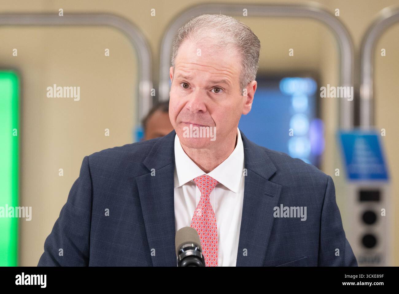 MTA Chief Security Officer Michael Kemper speaks at Governor Kathy ...