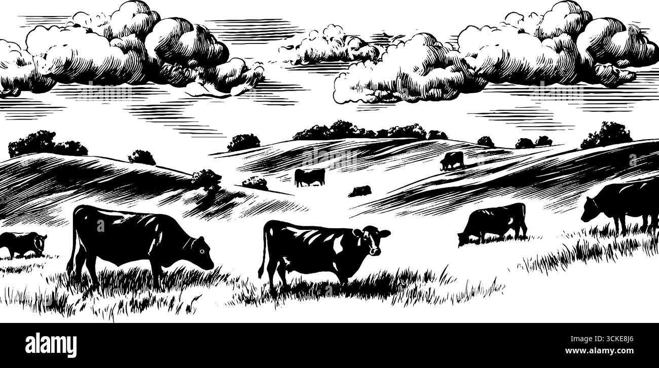 Country landscape farm under Stock Vector Images - Alamy