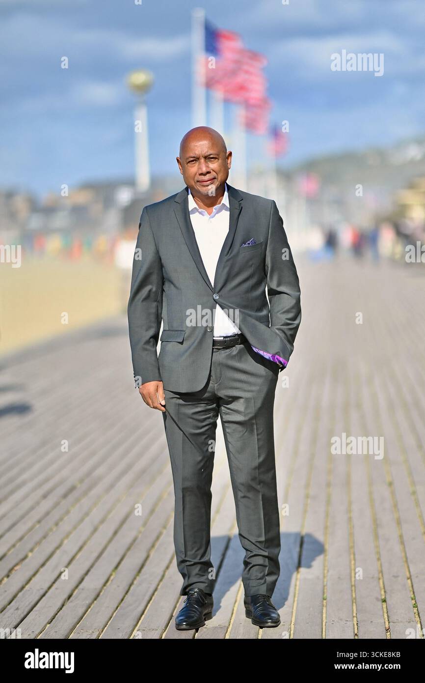 Raoul Peck posing at the Orwell photocall as part of the 51th Deauville ...