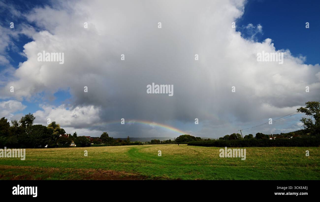 UK Weather. Rainbow over Backwell fields in North Somerset. Picture ...