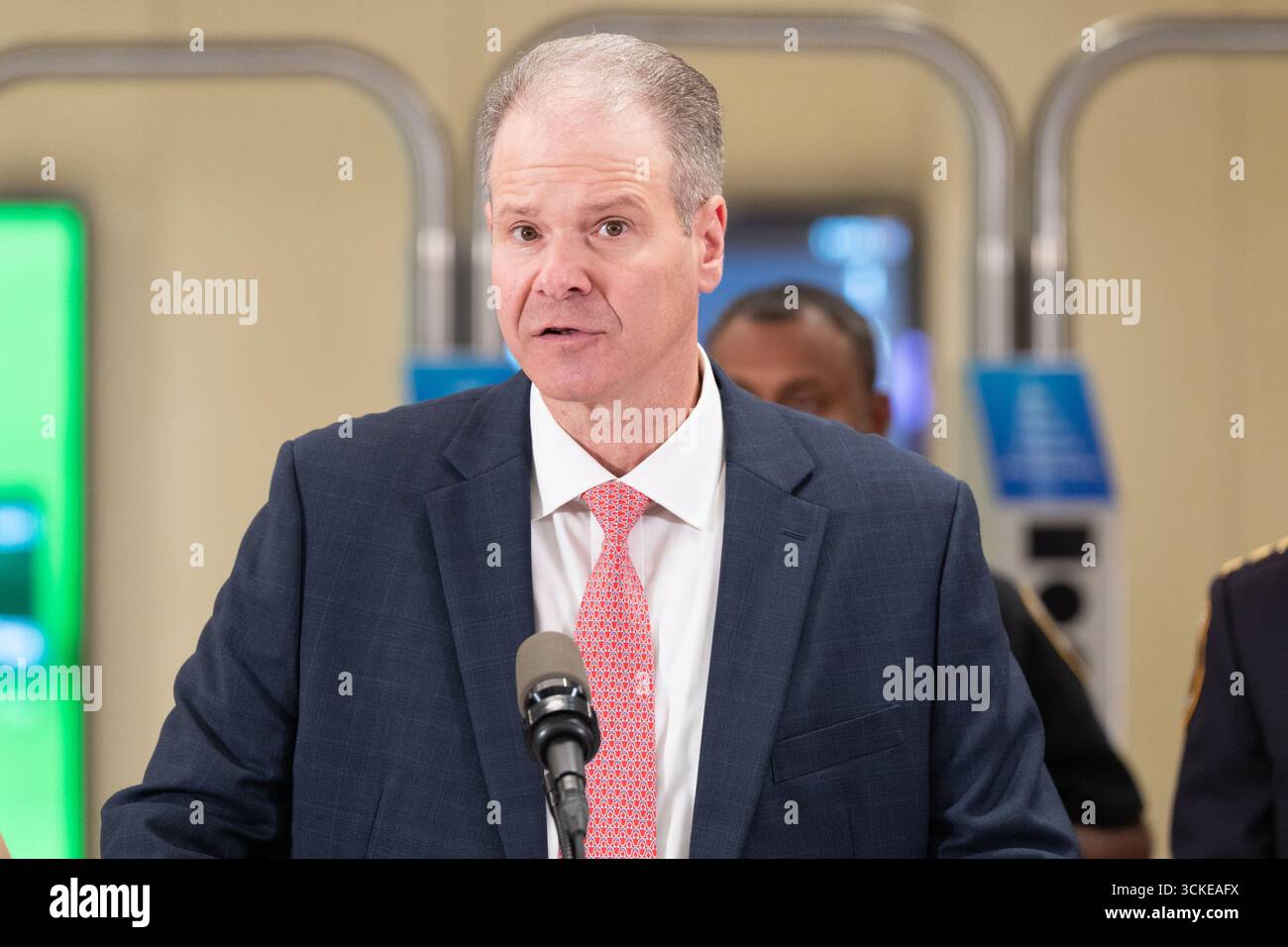 MTA Chief Security Officer Michael Kemper speaks at Governor Kathy ...