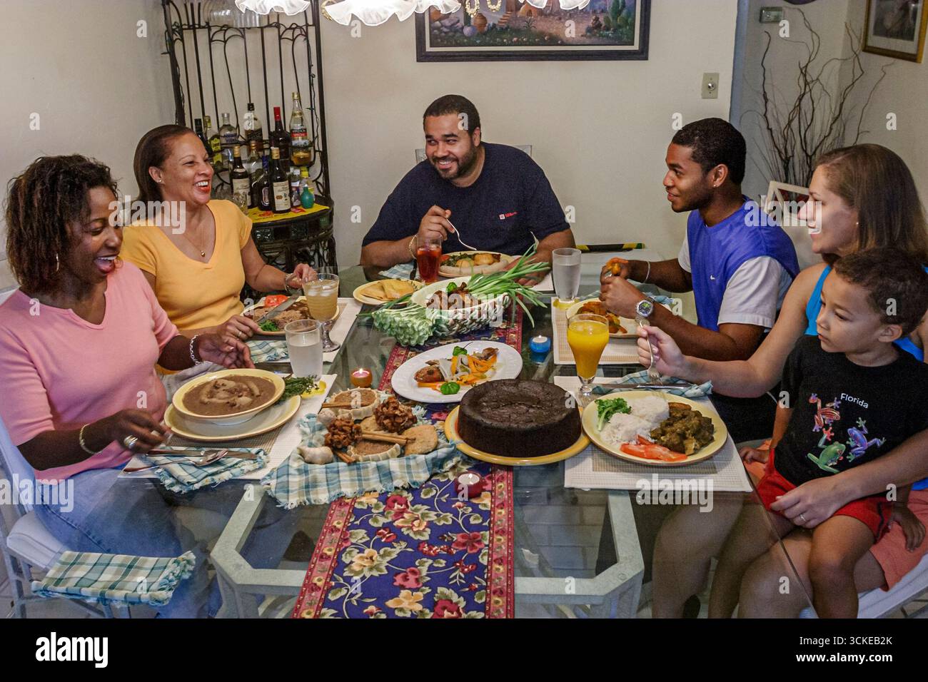 Miami Florida Kendall,Jamaican immigrants eating ethnic traditional ...