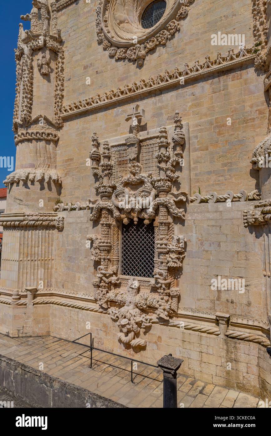 Tomar, Portugal - June 19, 2025: Detail of Chapter window, (Janela do ...