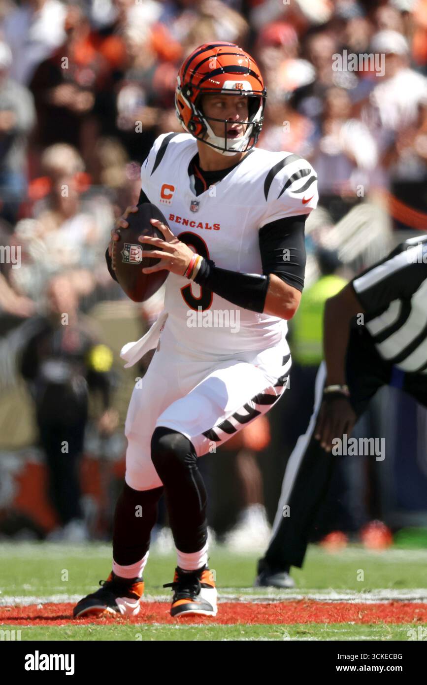 Cincinnati Bengals quarterback Joe Burrow (9) looks to throw the ball ...