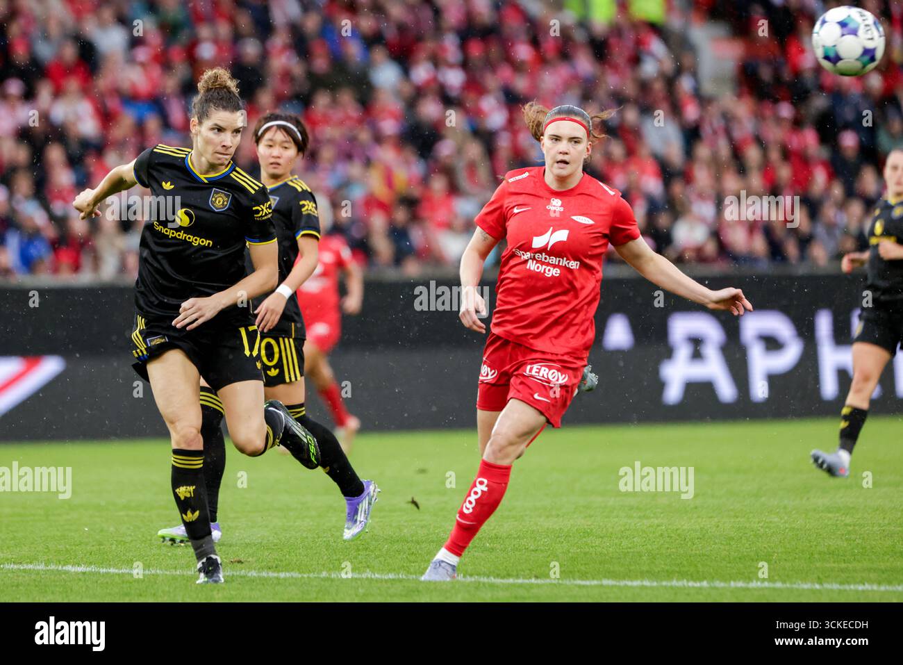 Bergen 20250911. Brann's Signe Gaupset and Manchester United's ...