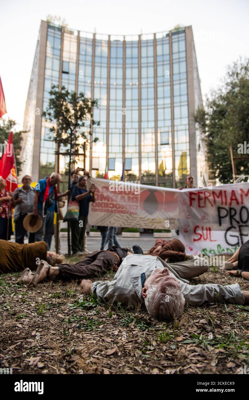 September 11, 2025, Rome, Abruzzo, Italy: Activists for peace protest ...