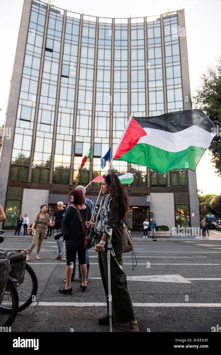 September 11, 2025, Rome, Abruzzo, Italy: Activists for peace protest ...