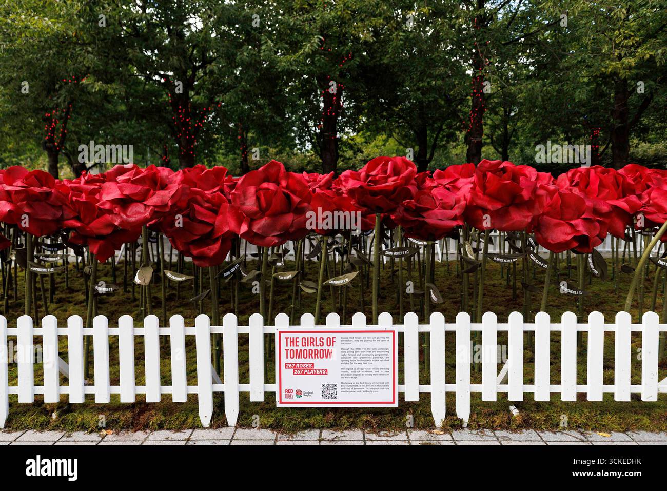 EDITORIAL USE ONLY An installation titled The Trail of Roses, featuring ...