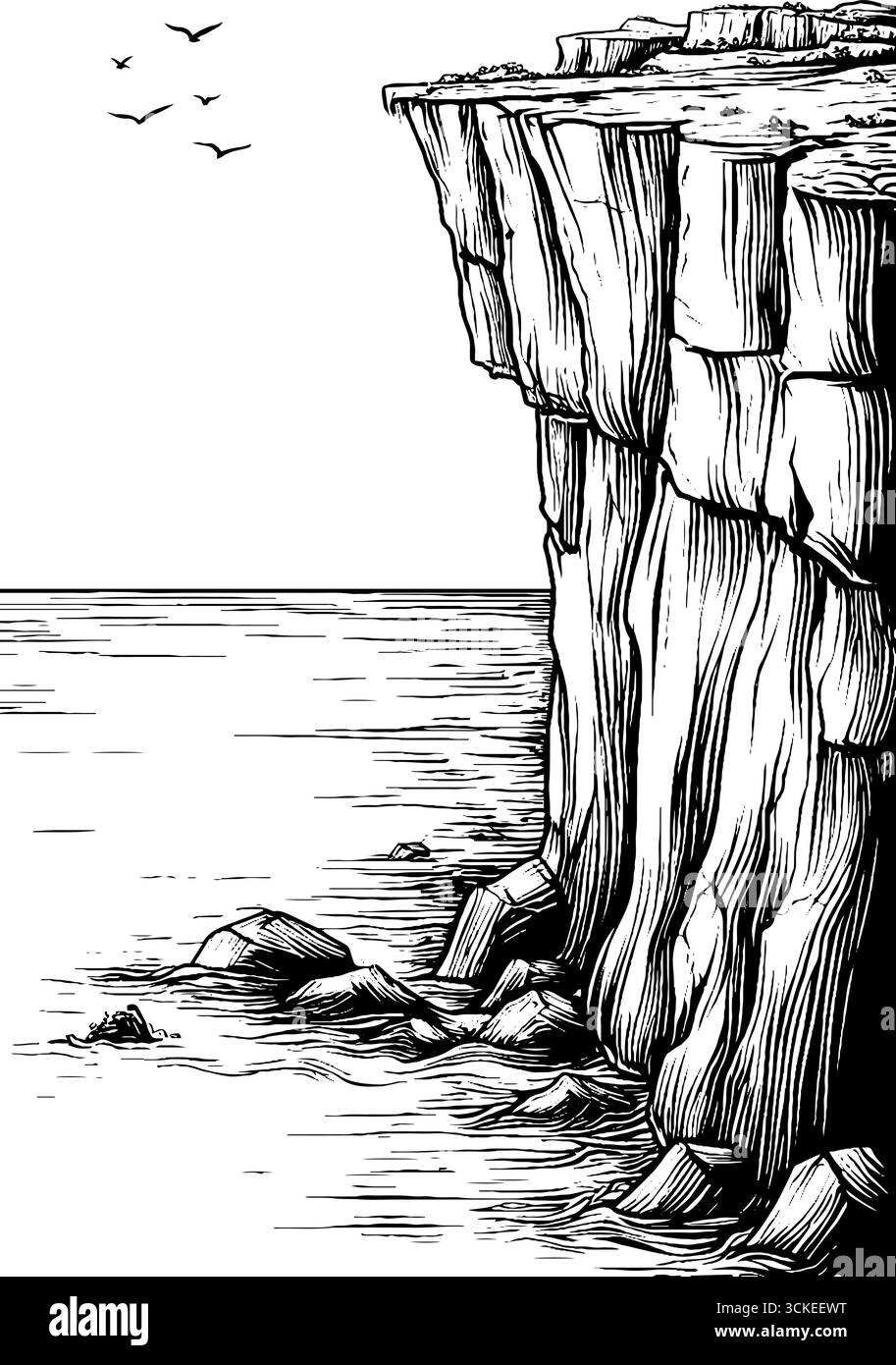 Coastal vista by ocean Stock Vector Images - Alamy