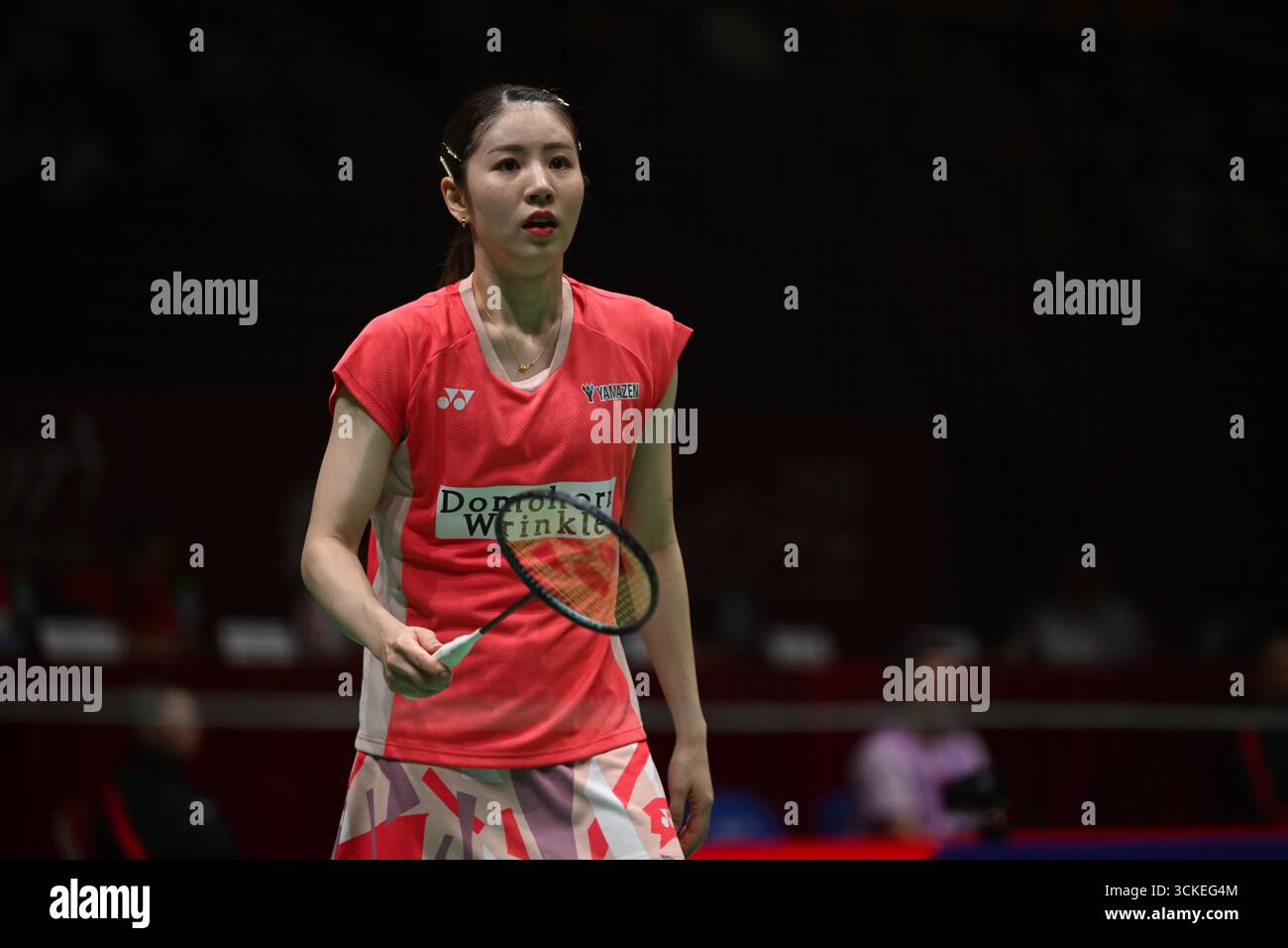 Chiharu Shida, the Japan badminton player during the match on September ...