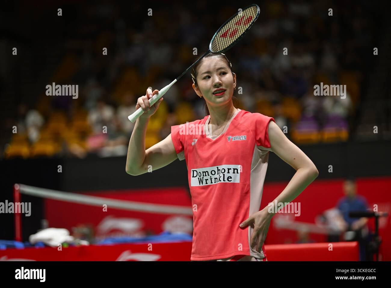 Chiharu Shida, the Japan badminton player during the match on September ...