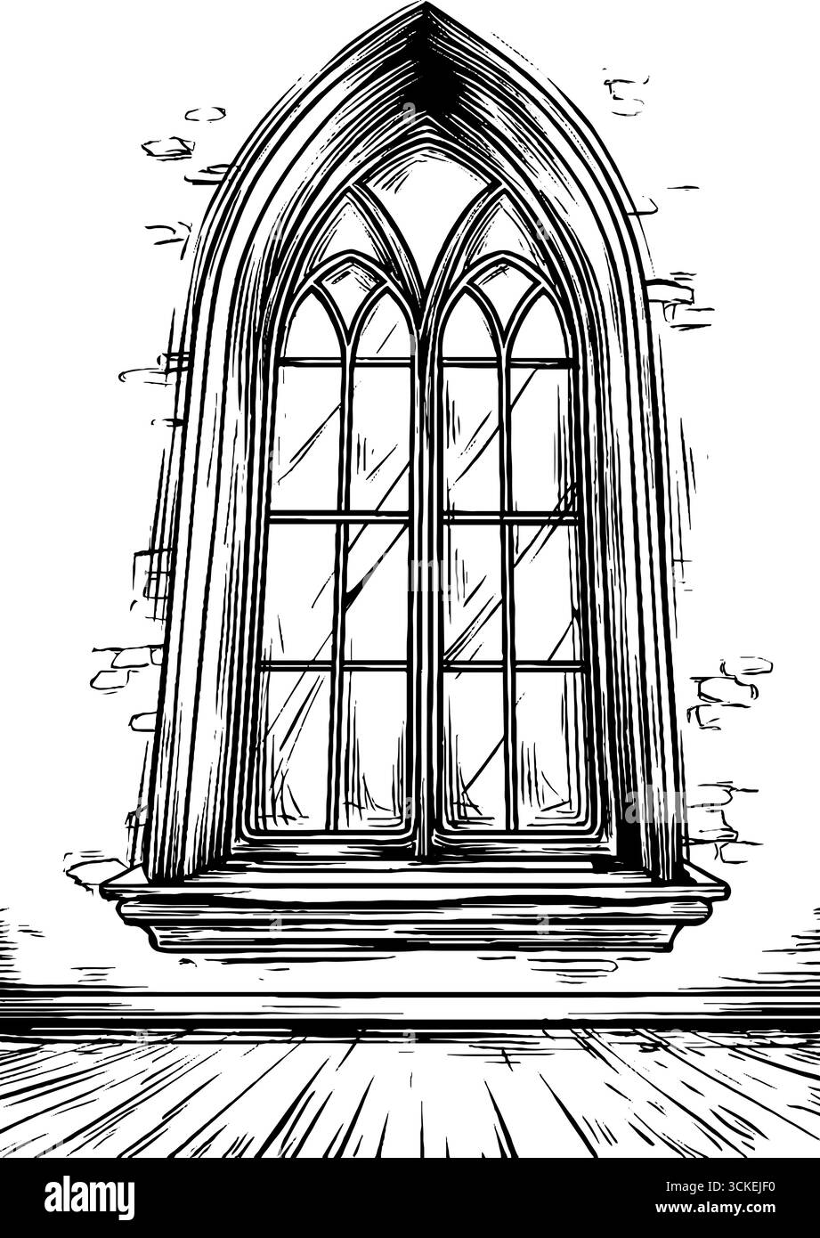 Detailed gothic architecture window Black and White Stock Photos ...