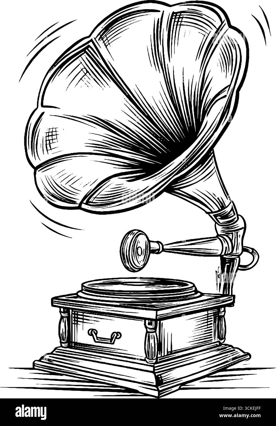 Gramophone vintage label hand Cut Out Stock Images & Pictures - Alamy