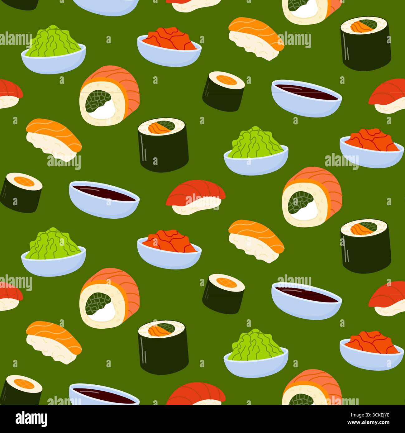 Variety different sushi rolls Stock Vector Images - Alamy