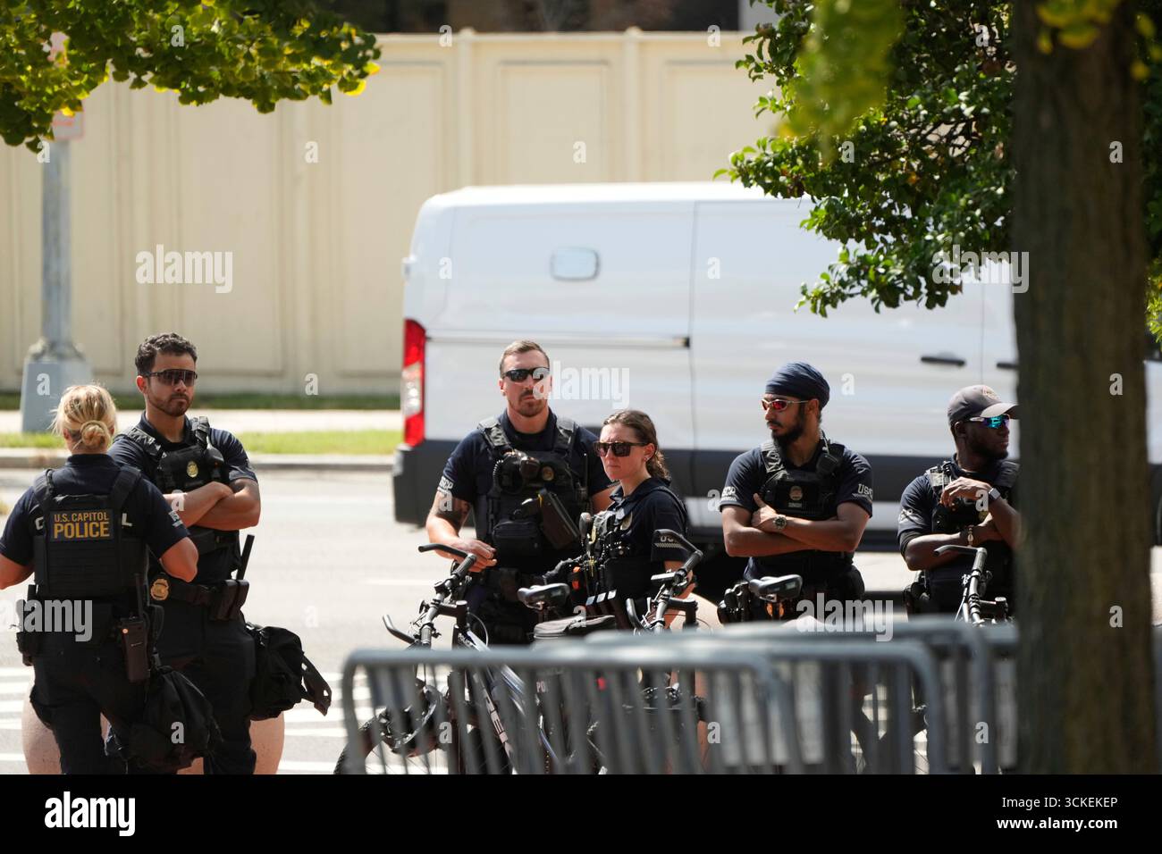 U.S. Capitol Police officers are pictured at Democratic National ...
