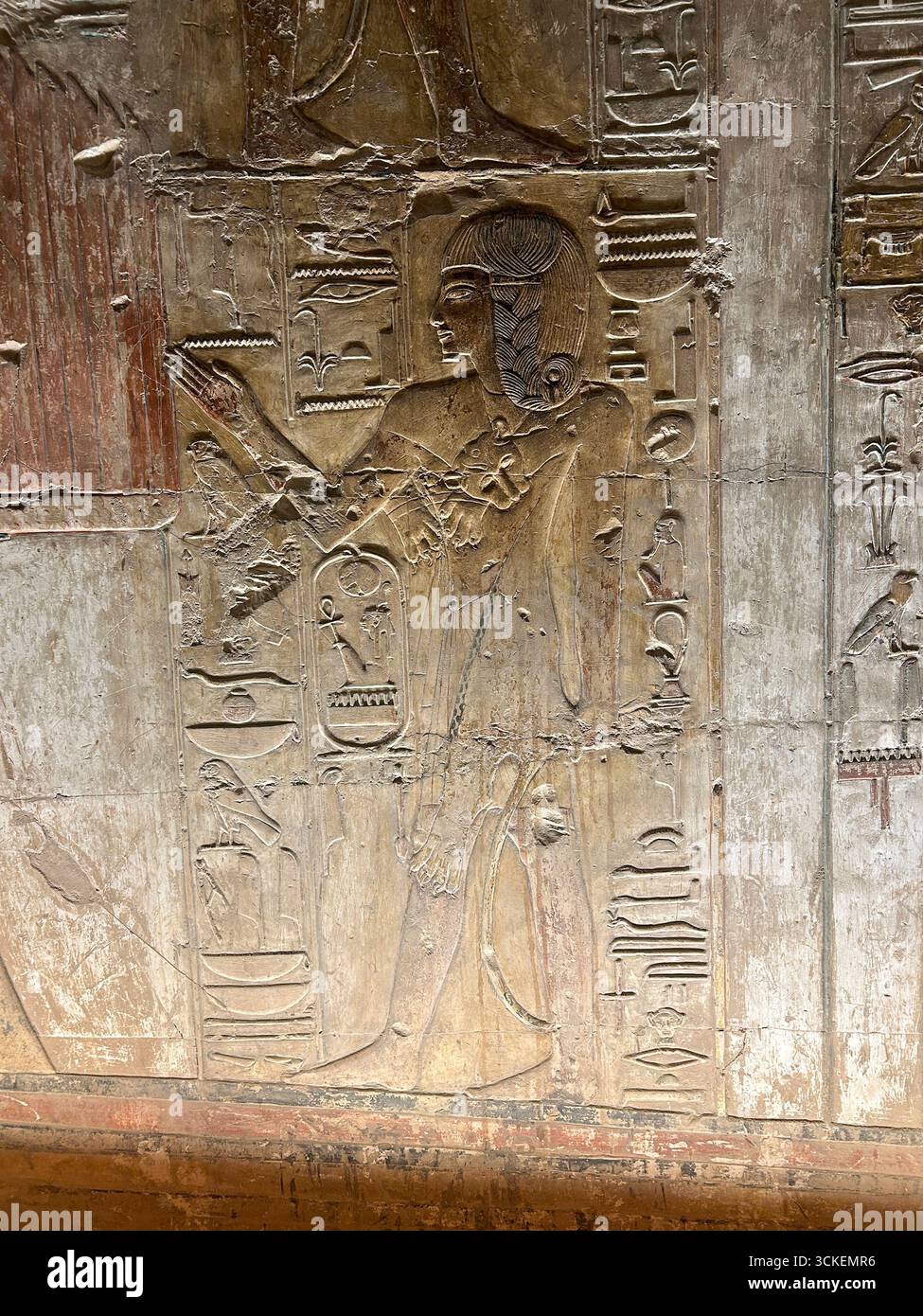 Luxor, Egypt - Feb 11, 2025: Ancient wall relief from KV17, the Tomb of ...
