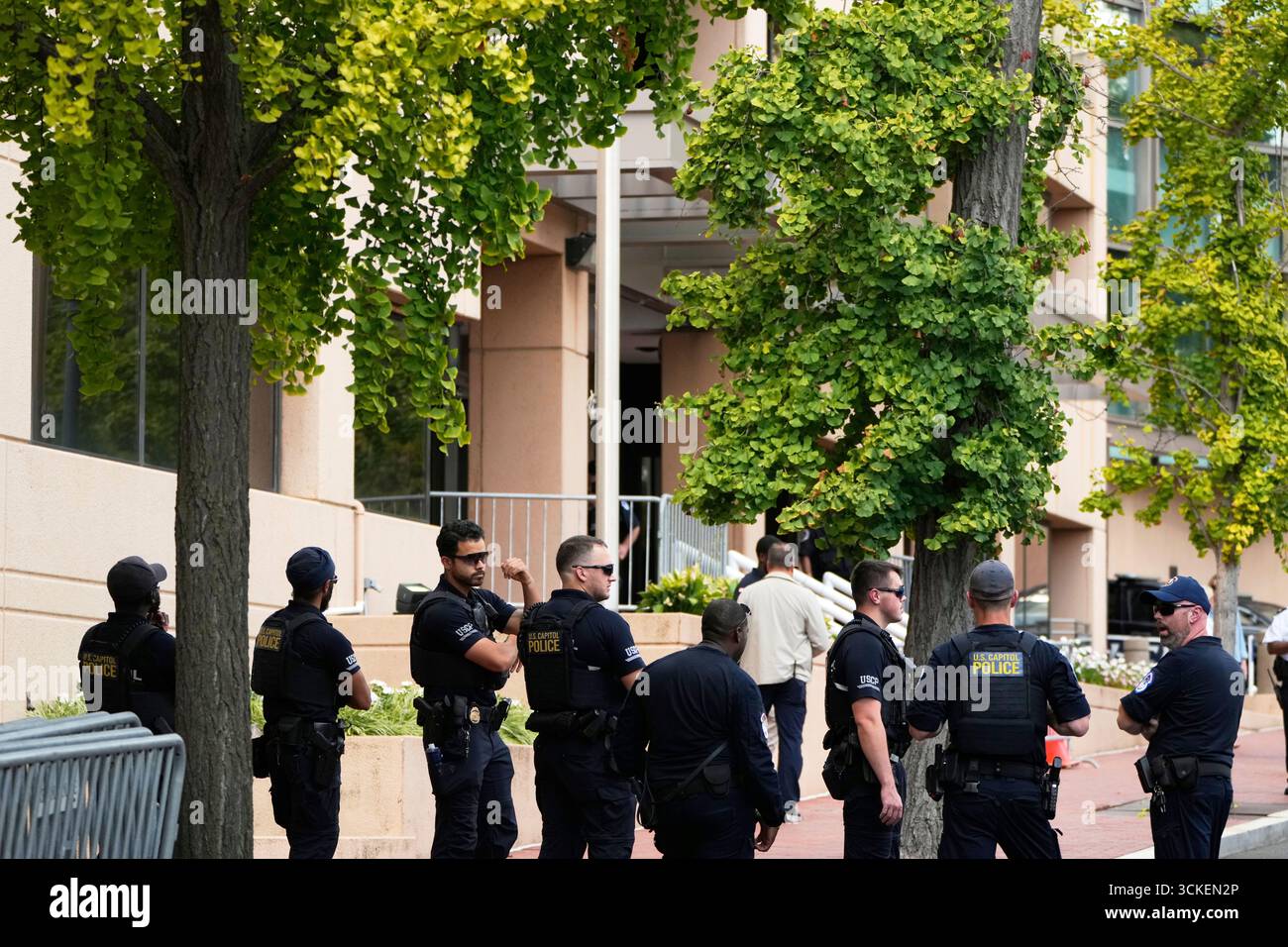 U.S. Capitol Police officers are pictured at Democratic National ...