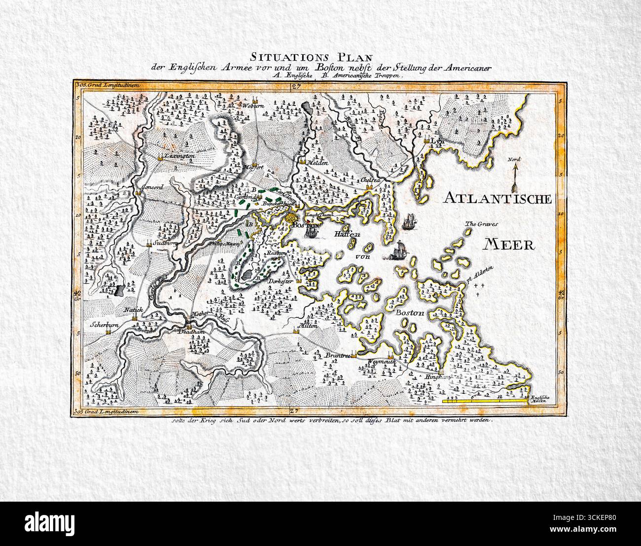 1775 boston map hi-res stock photography and images - Alamy