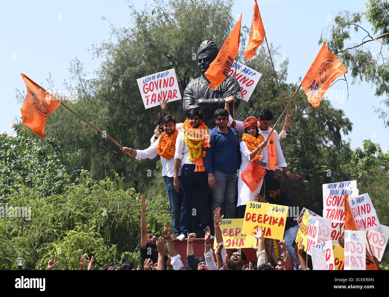 NEW DELHI, INDIA - SEPTEMBER 11: ABVP Candidate Panel for DUSU Election ...