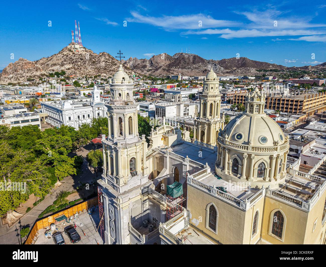 Aerial view of the restoration or remodeling of the Metropolitan ...