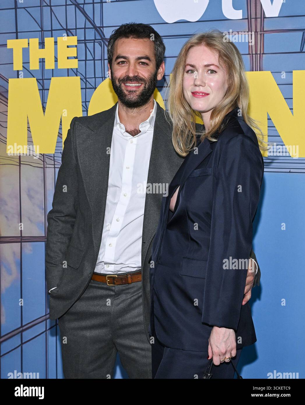 Zander Lehmann, left, and guest attend the Apple TV+ premiere of "The ...