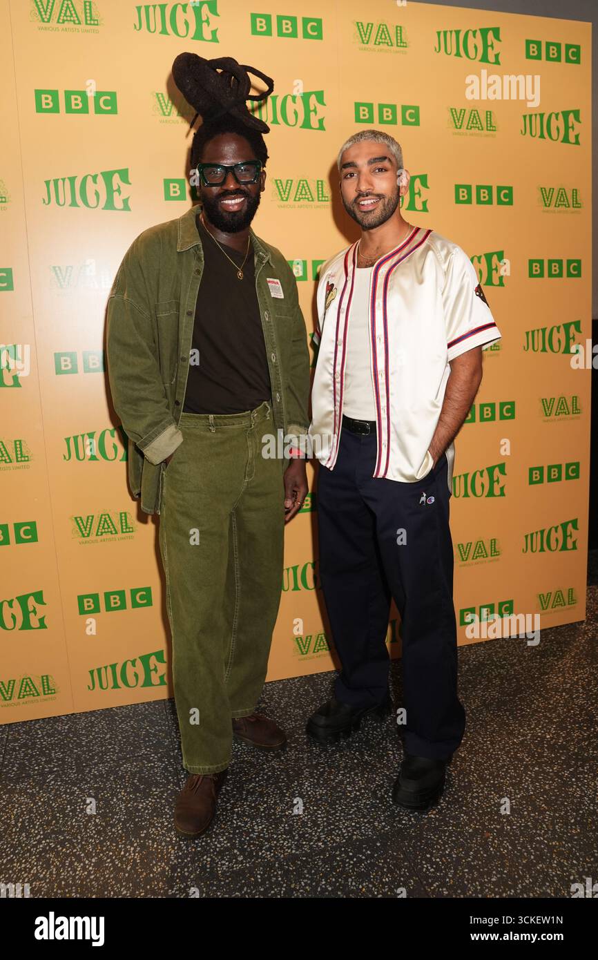Mawaan Rizwan (right) with a guest at a screening for series two of the ...