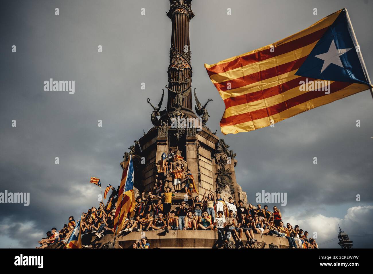 Barcelona, Spain. 11 September, 2025: Pro-independence demonstrators ...