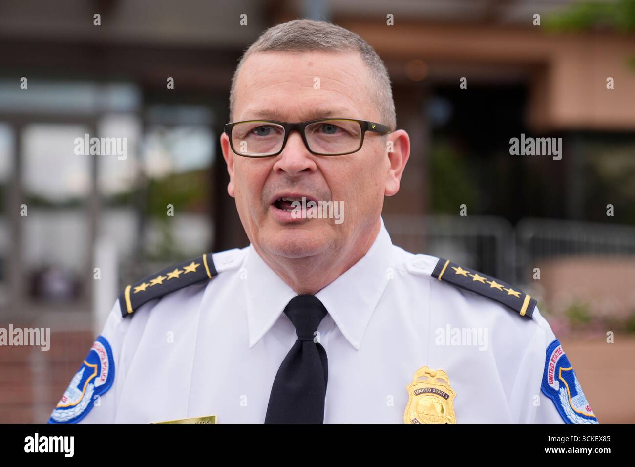 U.S. Capitol Police Chief Michael Sullivan speaks to reporters at ...