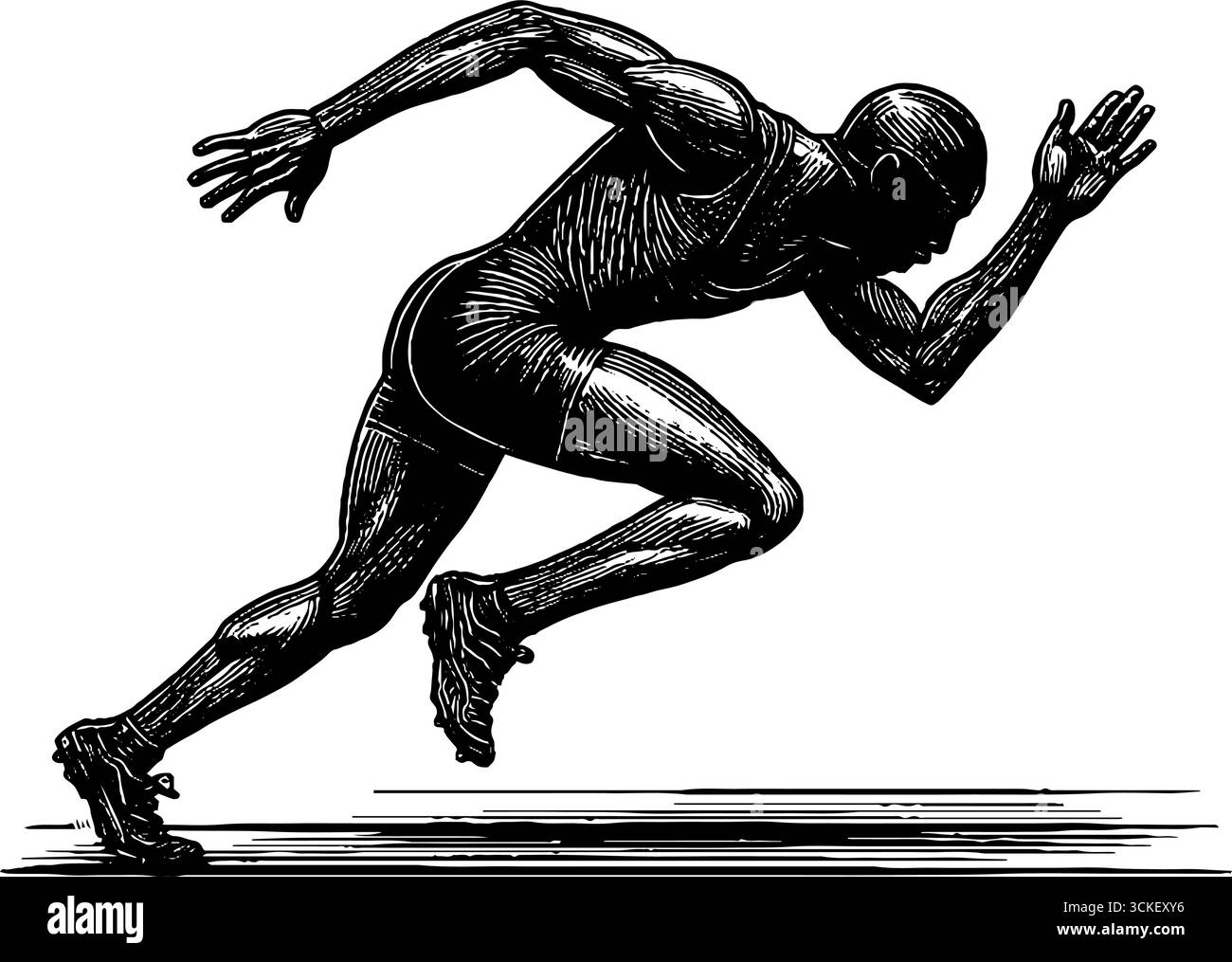 Runner posture Black and White Stock Photos & Images - Alamy
