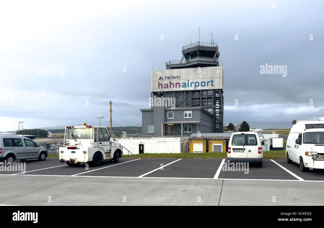 Hahn, Germany - Aug 31, 2025: Wide view of Hahn Airport control tower ...