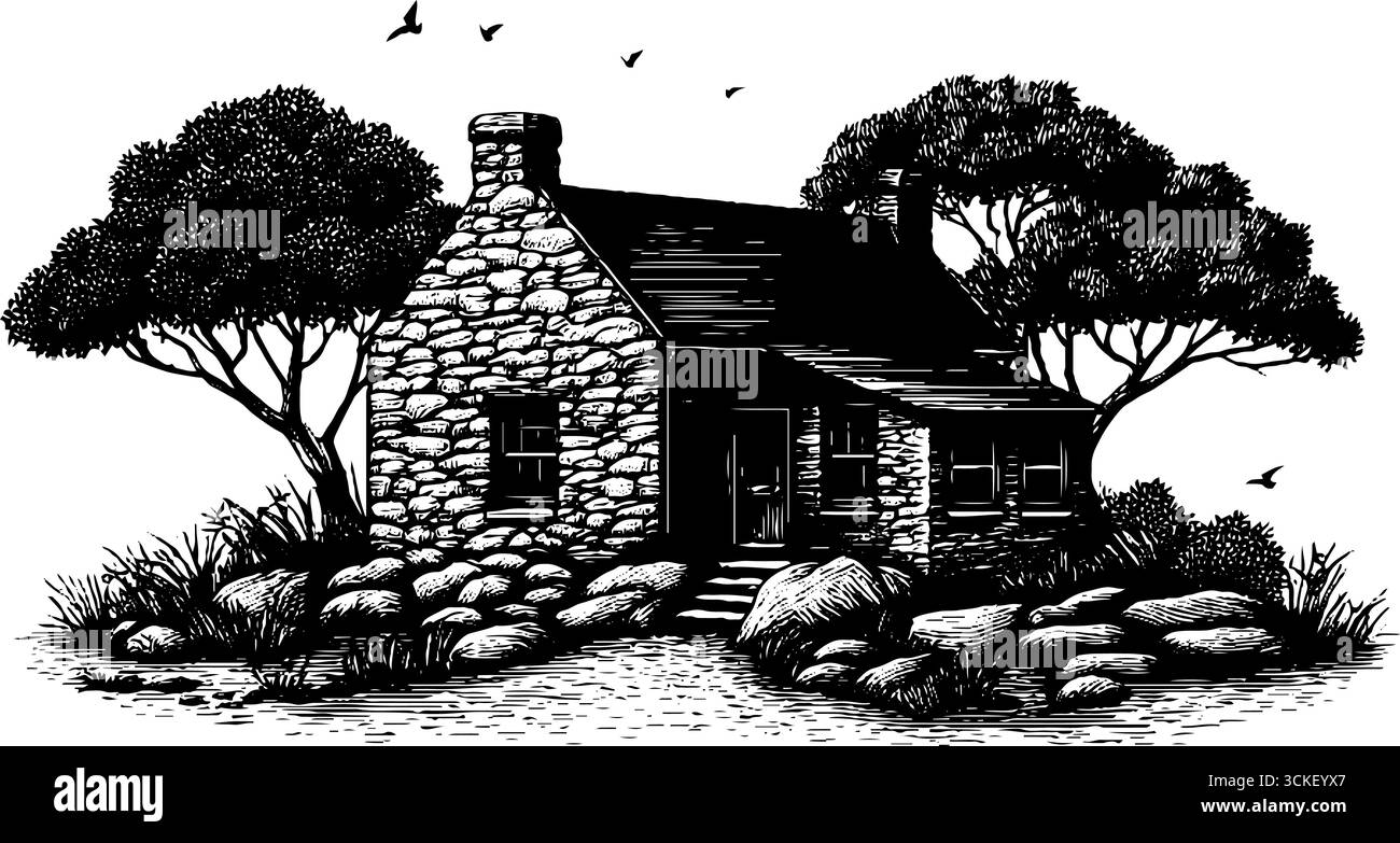 Rural retreat design Stock Vector Images - Alamy