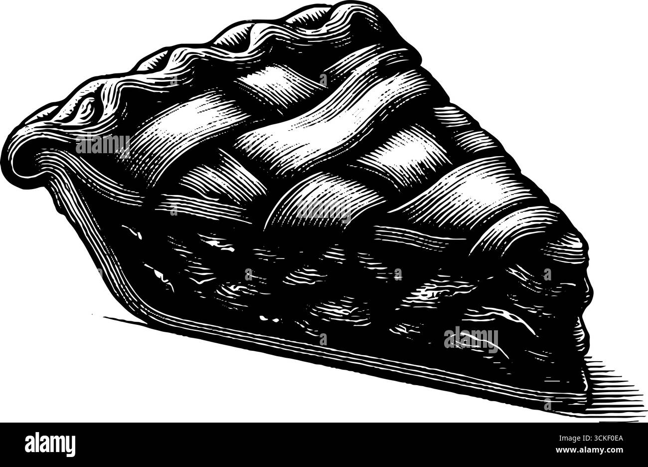 Vintage engraved illustration of apple pie slice for retro design and ...