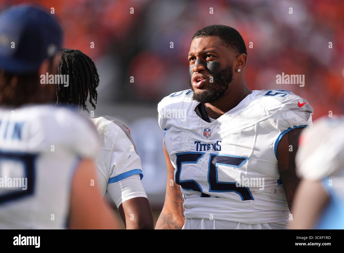 FILE - Tennessee Titans offensive tackle JC Latham (55) in the second ...