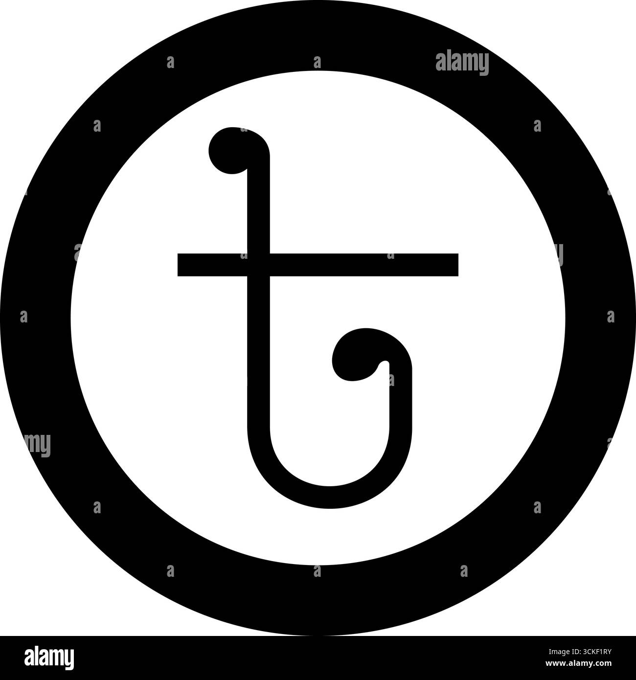 Symbol Taka Bangladeshi currency sign icon in circle round black color ...