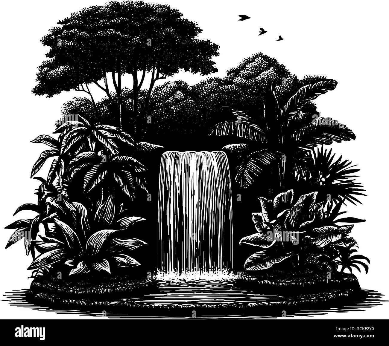 Lush botanical setting Stock Vector Images - Alamy