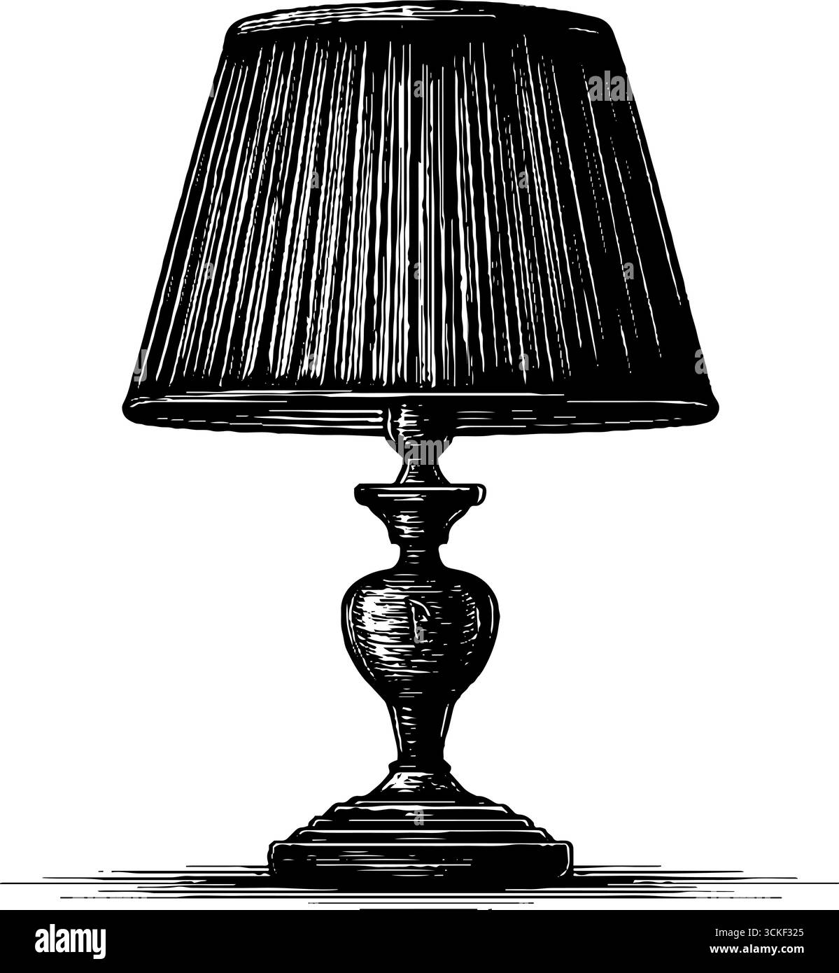 Vintage table lamp engraving design for retro decor and art projects ...