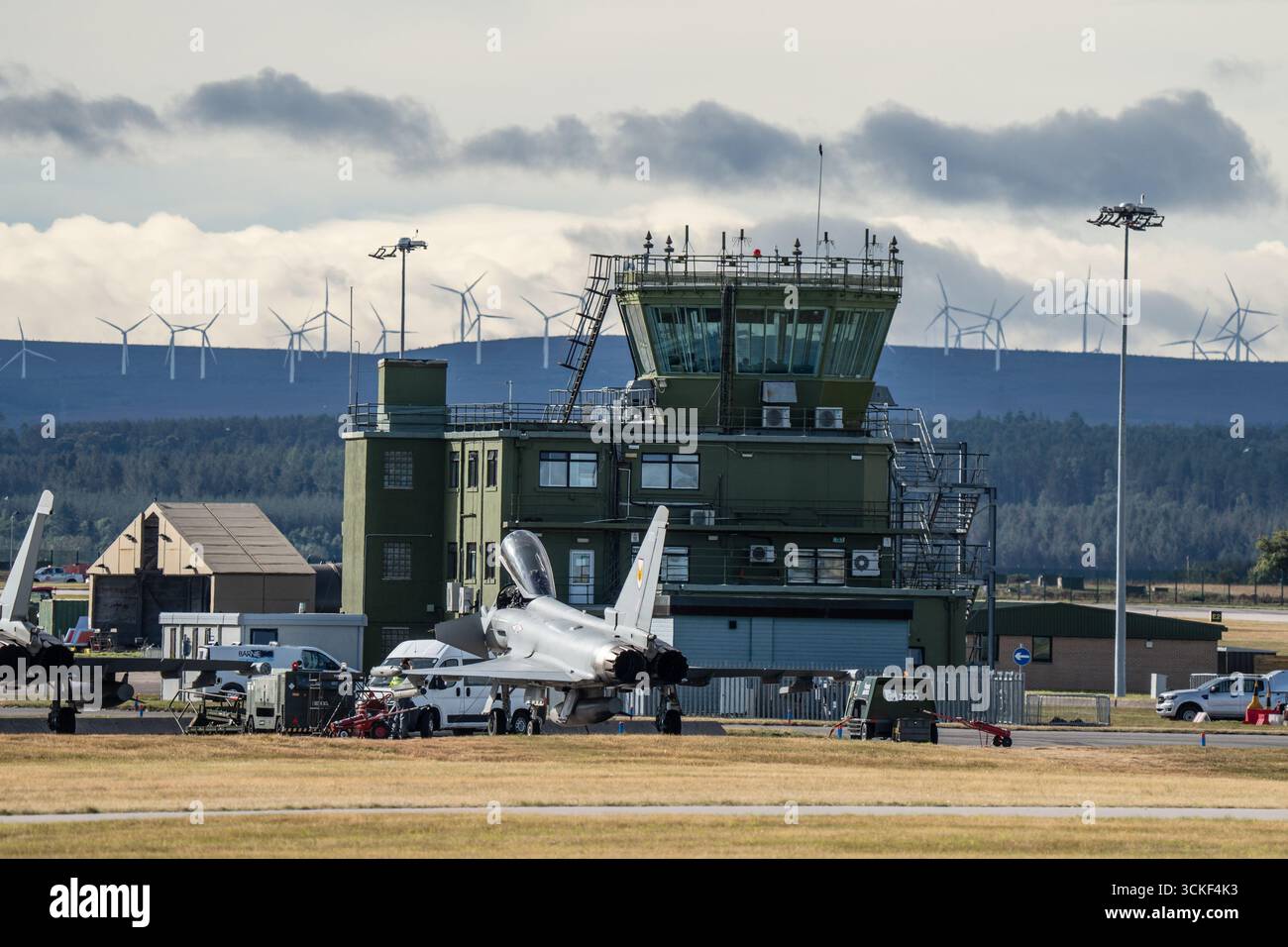 Lossiemouth, Moray, UK. 11th Sep 2025. Typhoon fighter jets take off as ...