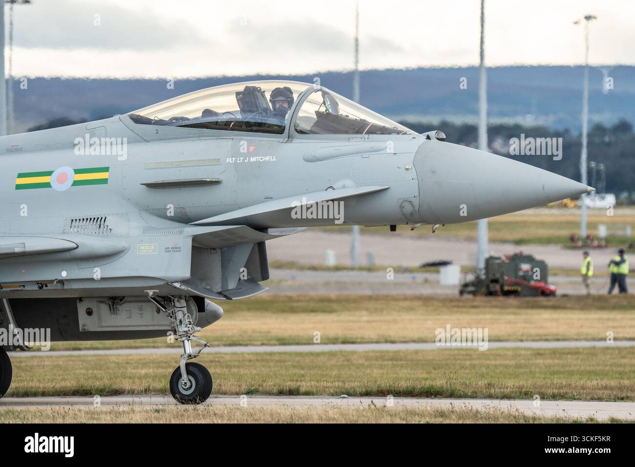 Lossiemouth, Moray, UK. 11th Sep 2025. Typhoon fighter jets take off as ...