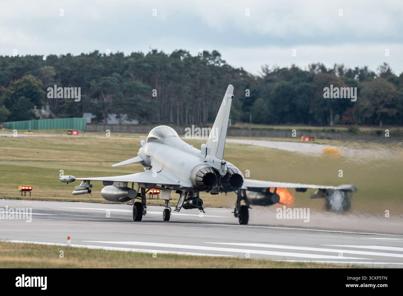 Lossiemouth, Moray, UK. 11th Sep 2025. Typhoon fighter jets take off as ...