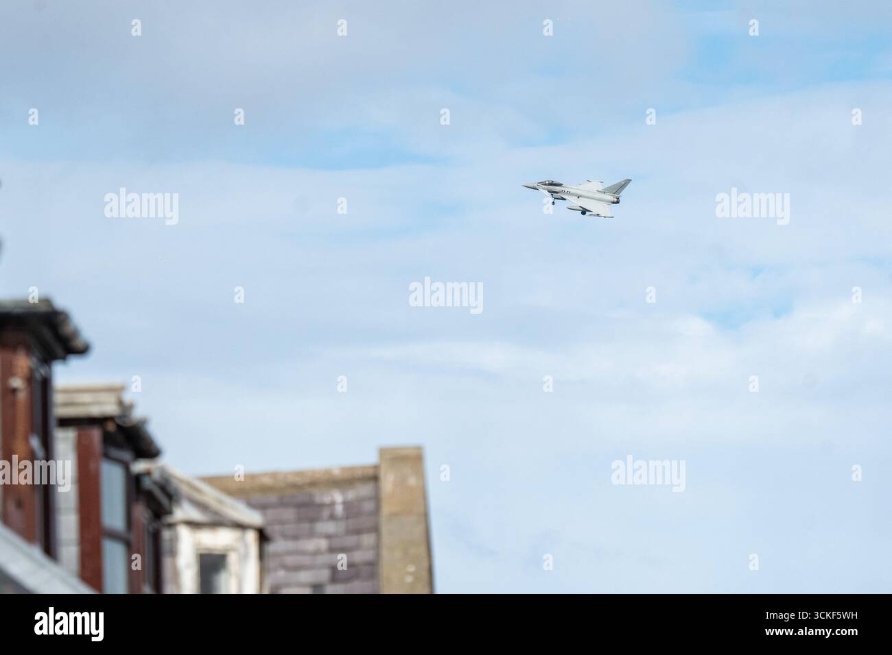 Lossiemouth, Moray, UK. 11th Sep 2025. Typhoon fighter jets take off as ...