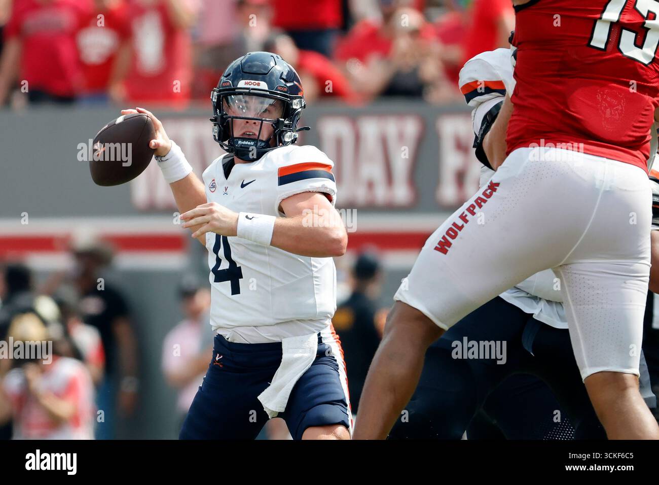 Virginia quarterback Chandler Morris (4) throws the ball against North ...