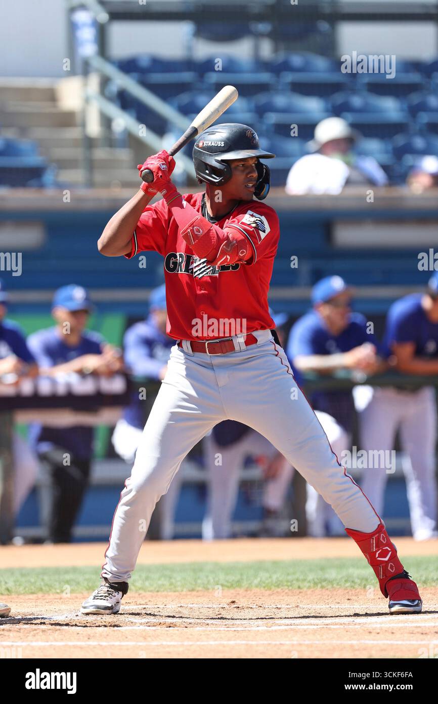 Kelvin Hidalgo (7) of the Fresno Grizzlies bats against the Rancho ...