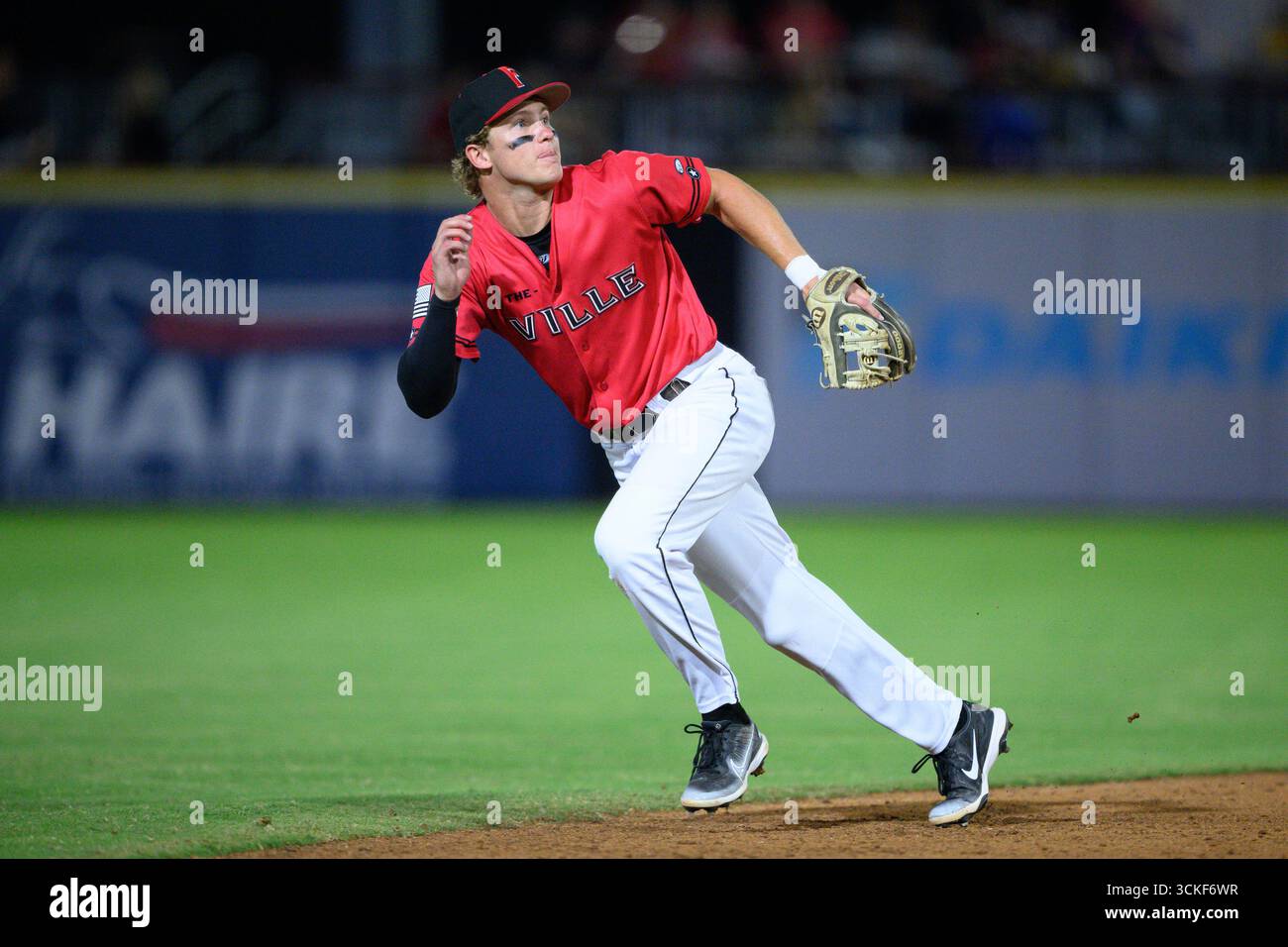 Shortstop Zach Daudet (26) of the Fayetteville Woodpeckers in action during a Carolina League ...
