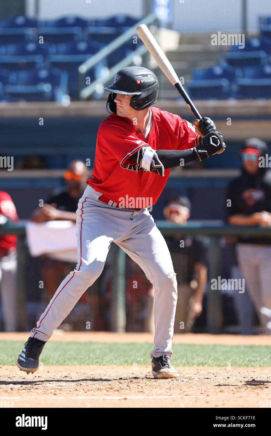 Matt Klein (24) of the Fresno Grizzlies bats against the Rancho ...