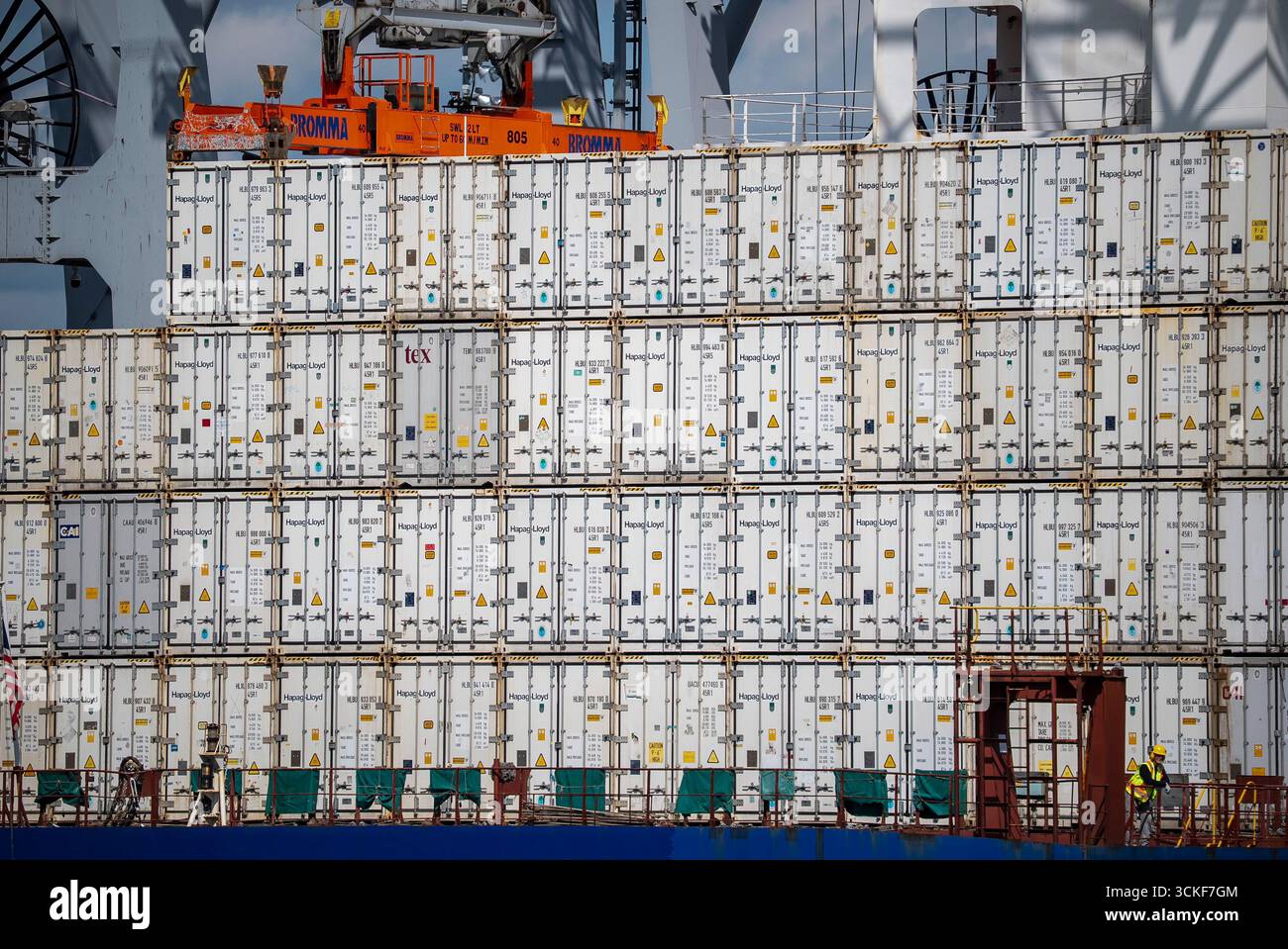 Shipping containers in the Port of Montreal are photographed in ...