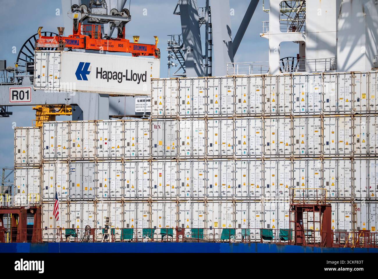 Shipping containers in the Port of Montreal are photographed in ...