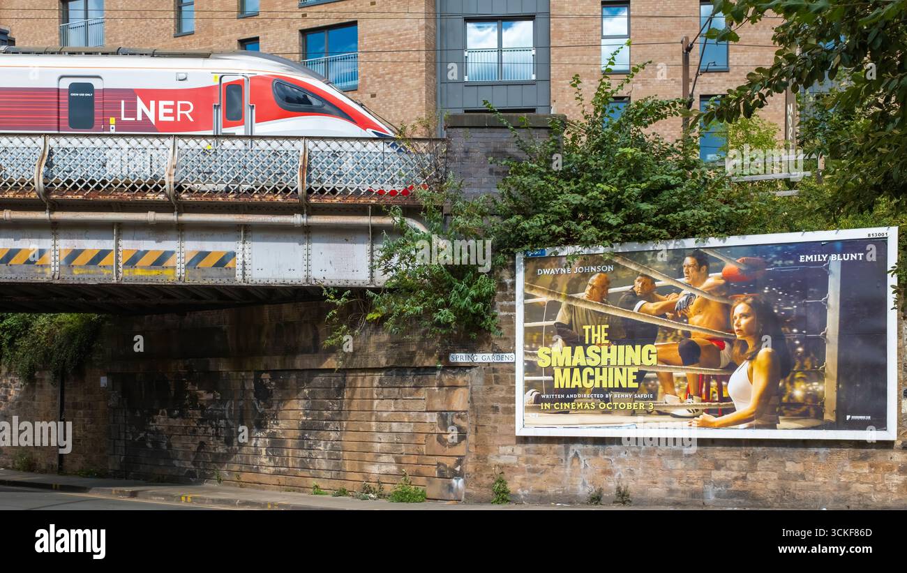 Billboard in Edinburgh promoting the film The Smashing Machine, with an ...